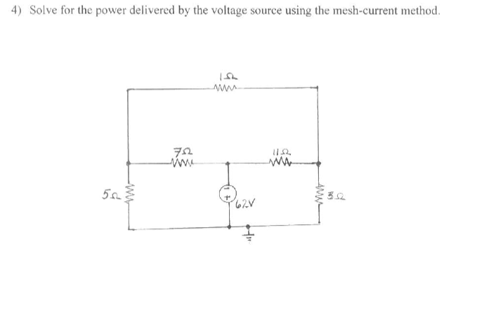 Solved Solve for the power delivered by the voltage source | Chegg.com