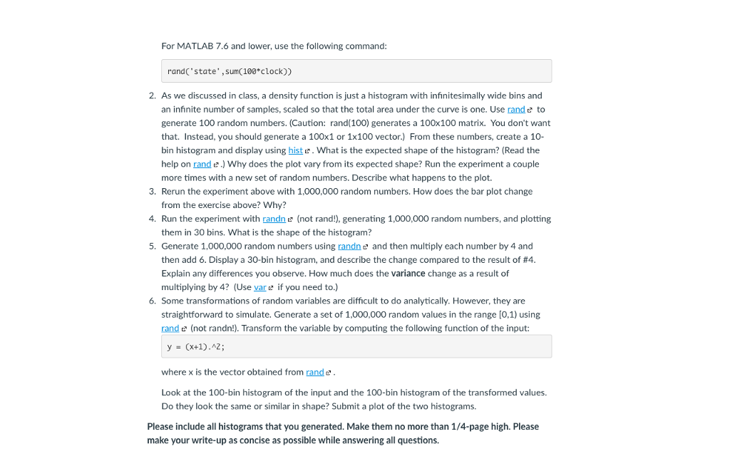 Solved Using the computer we can generate a large number of | Chegg.com