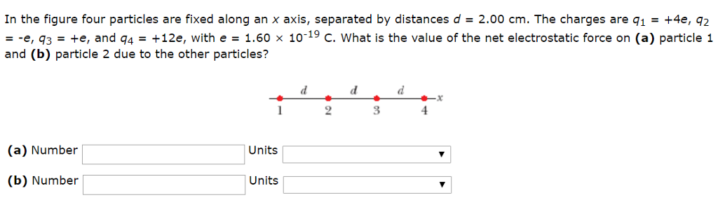 Solved In the figure four particles are fixed along an x | Chegg.com