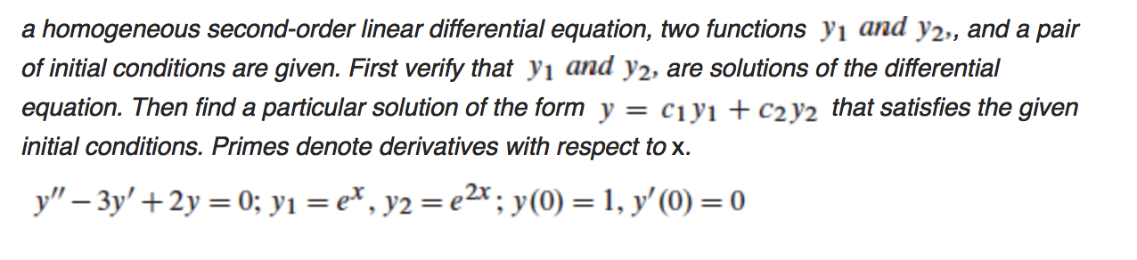 Solved A homogeneous second-order linear differential | Chegg.com