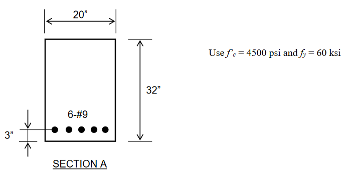 Solved For the singly-reinforced beam section shown below, | Chegg.com