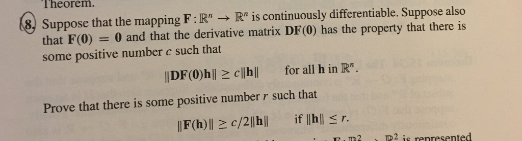 Solved Theorem. Suppose that the mapping F : Rn → Rn is | Chegg.com