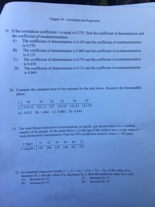 Solved If the correlation coefficient r is equal to 0.755, | Chegg.com