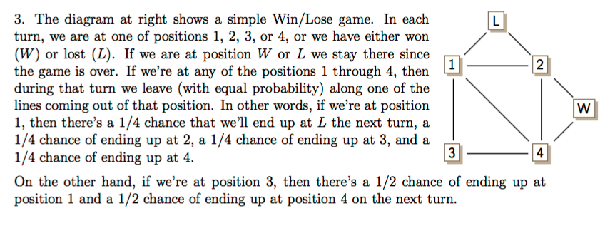 3. The diagram at right shows a simple Win/Lose game. | Chegg.com