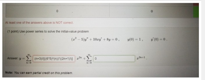 Solved 0 At least one of the answers above is NOT correct (1 | Chegg.com