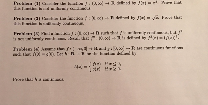 Solved Consider the function f: (0, infinity) rightarrow R | Chegg.com