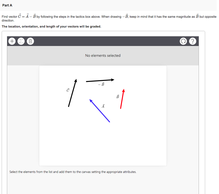 Solved Part A Find vector C-A-B by following the steps in | Chegg.com