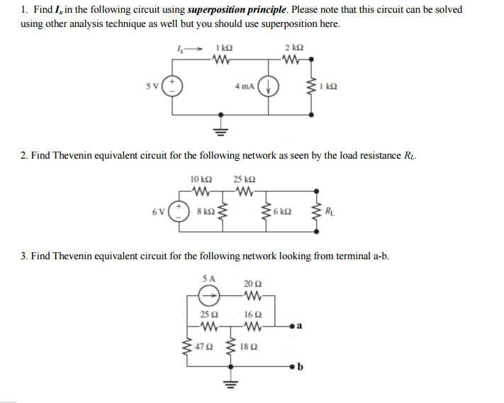 Solved Find I_x in the following circuit using superposition | Chegg.com