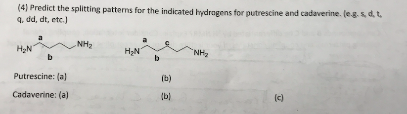 Solved 1. Predict the splitting patterns for the indicated | Chegg.com