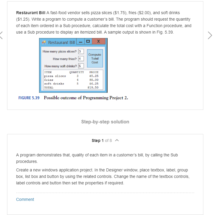 Solved Restaurant Bill A fast-food vendor sells pizza slices | Chegg.com