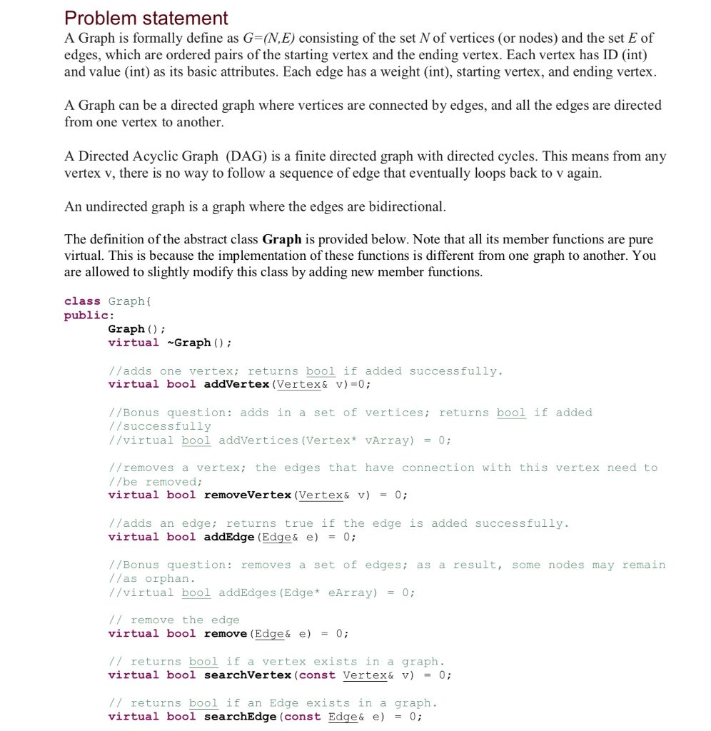 Problem Statement A Graph Is Formally Define As