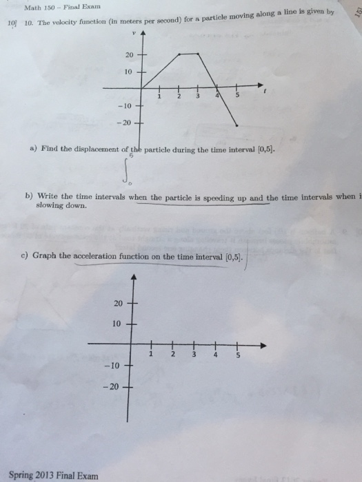 Solved 10 The velocity function (in meters per second ) for | Chegg.com