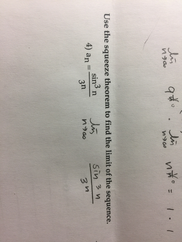 Solved Use the squeeze theorem to find the limit of the | Chegg.com