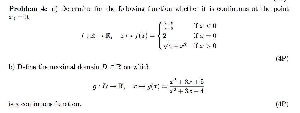 Solved Problem 4: a) Determine for the following function | Chegg.com