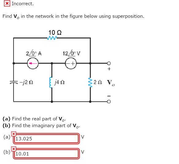Solved Find Vo in the network in the figure below using | Chegg.com
