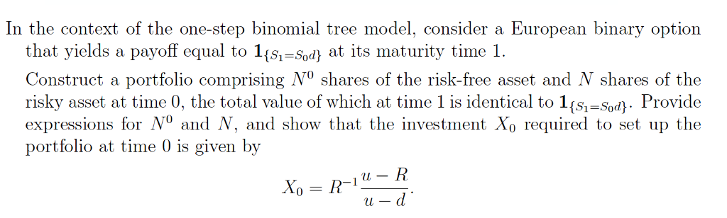Solved In the context of the one-step binomial tree model, | Chegg.com