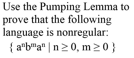 Solved Use the Pumping Lemma to prove that the following | Chegg.com