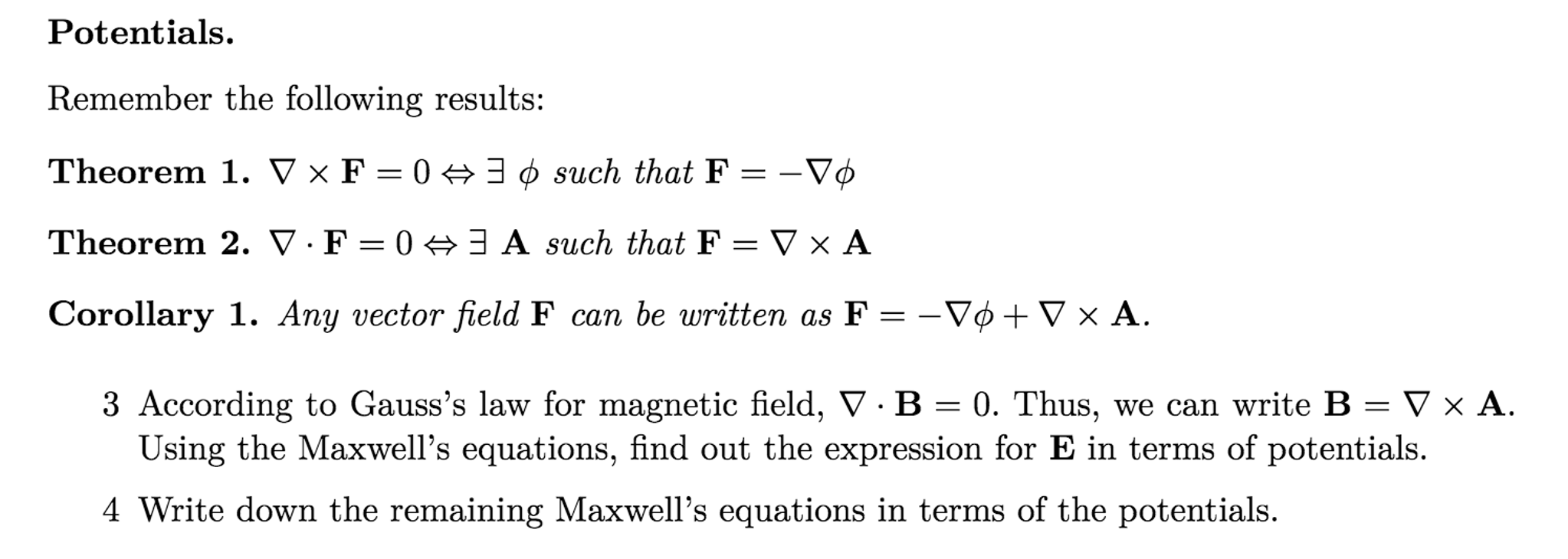Solved Remember the following results: Theorem 1. nabla | Chegg.com