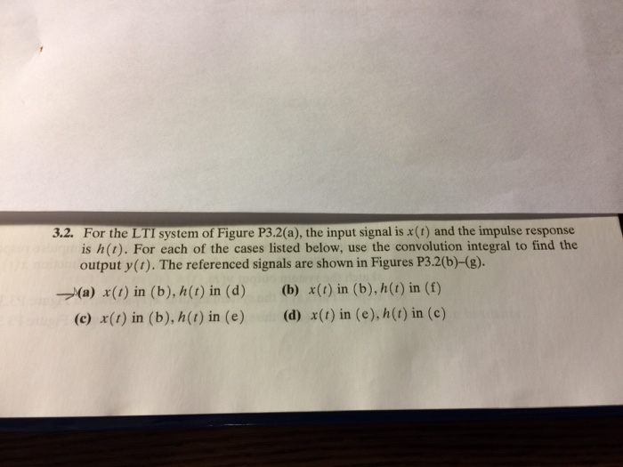 Solved 3.2. For the LTI system of Figure P3.2(a), the input | Chegg.com