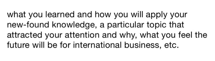 Solved what you learned and how you will apply your | Chegg.com