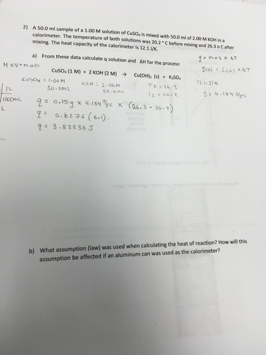 Solved A 50.0 ml sample of a 1.00 M solution of CuSO4 is | Chegg.com