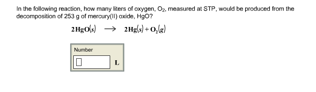 Solved In the following reaction, how many liters of oxygen, | Chegg.com