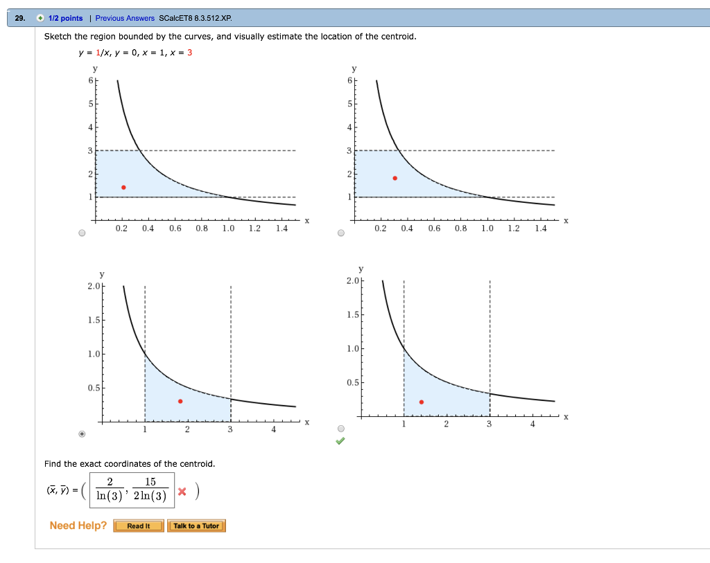 Solved Sketch the region bounded by the curves, and visually | Chegg.com