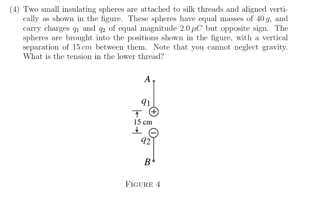 Solved (4) Two small insulating spheres are attached to silk | Chegg.com