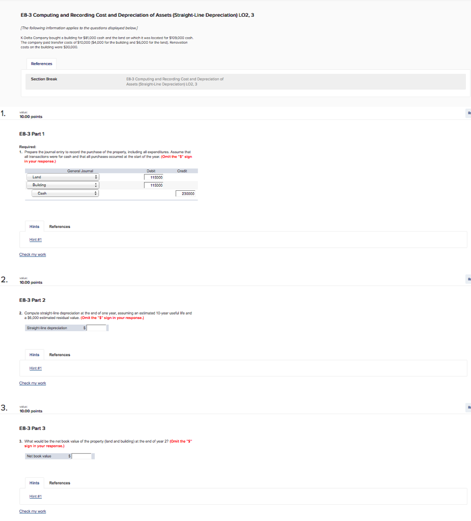 Solved E8-3 Computing and Recording Cost and Depreciation of | Chegg.com