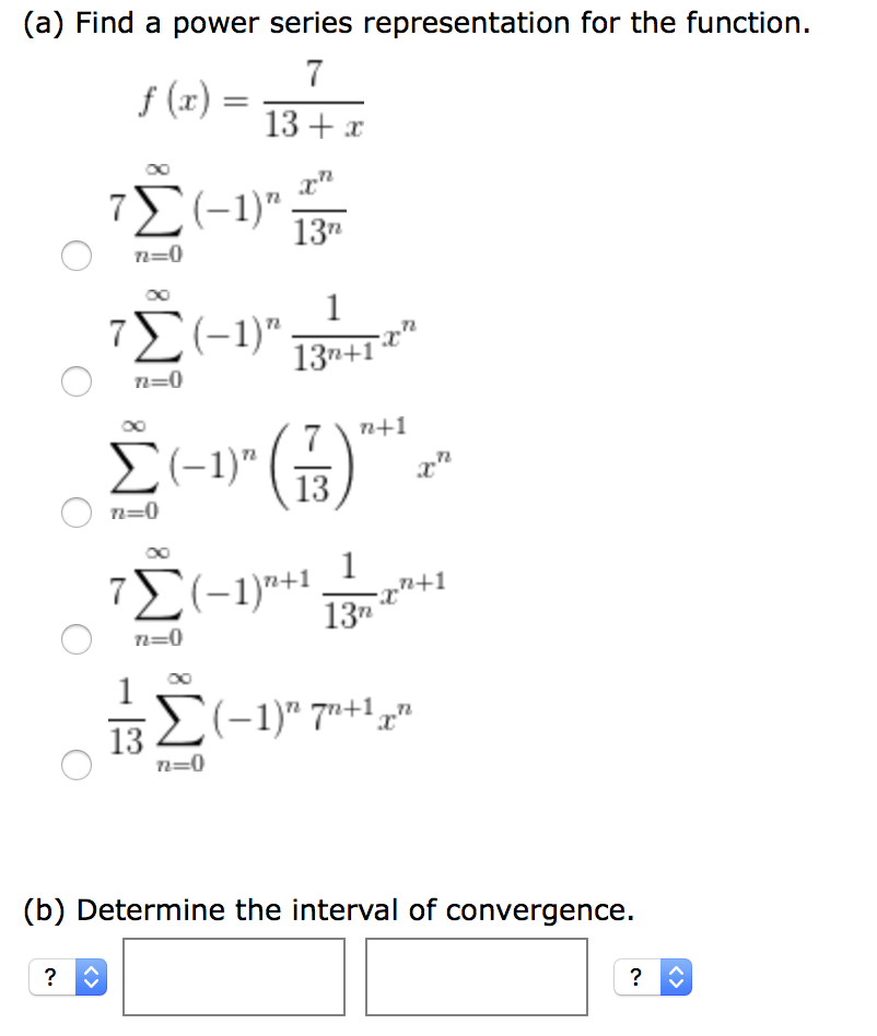 Solved (a) Find a power series representation for the | Chegg.com