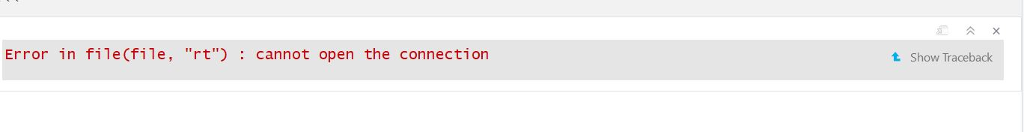 Solved Error In File File Rt Cannot Open The Connection T