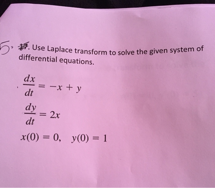 Solved Use Laplace transform to solve the given system | Chegg.com