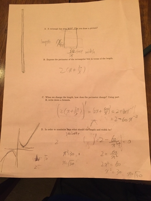 Solved rectangle problem calculus | Chegg.com