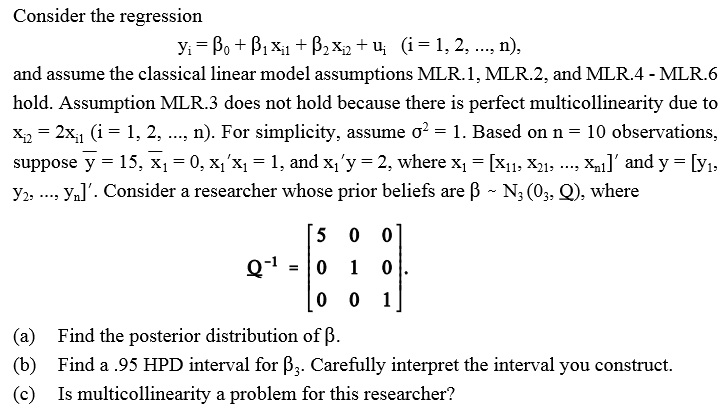 Consider the regression yi=Beta0+ | Chegg.com
