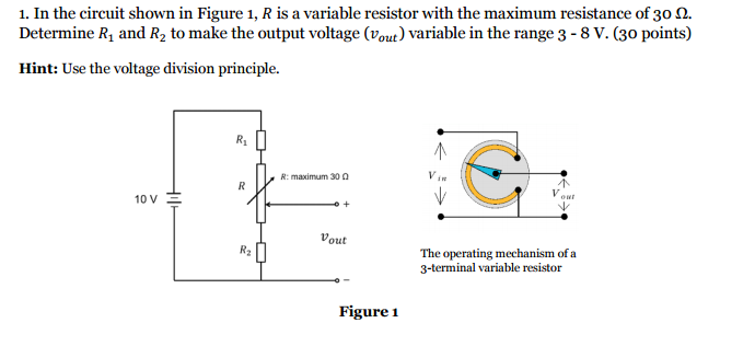 Solved In the circuit shown in Figure 1, R is a variable | Chegg.com