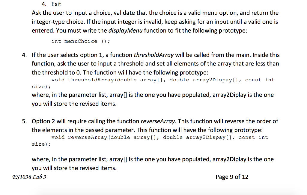 Solved E 3 Modifying An Array Of Integers Requirements