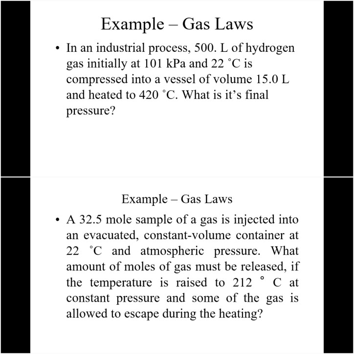 Solved Example - Gas Laws Example Gas Laws In an industrial | Chegg.com