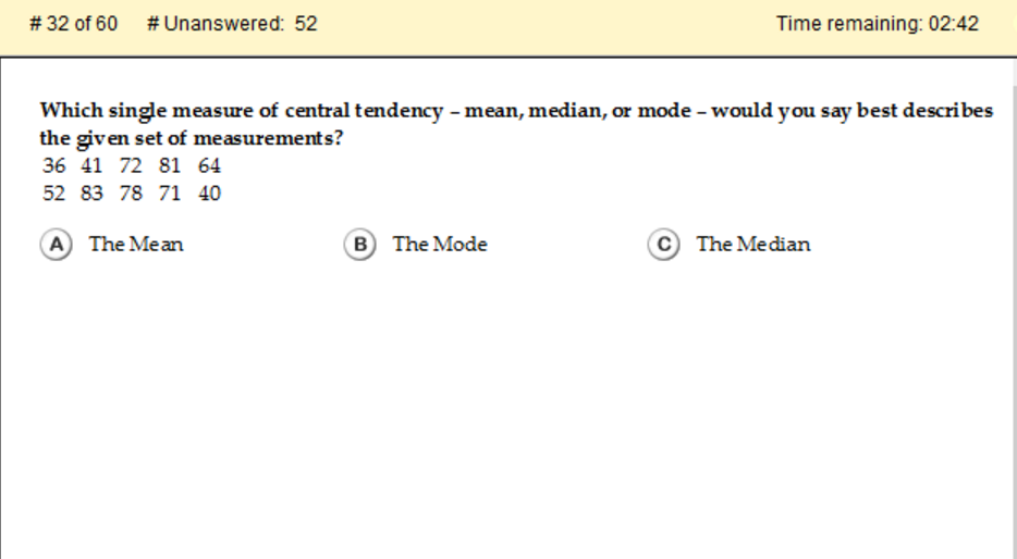 Solved Which single measure of central tendency - mean, | Chegg.com