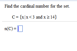 Solved Find the cardinal number for the set C={x|x