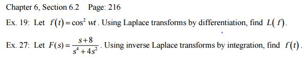 Solved Let f(t) = cos^2 wt. Using Laplace transforms by | Chegg.com