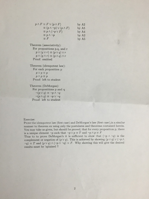Solved We can consider our propositional calculus a Boolean | Chegg.com