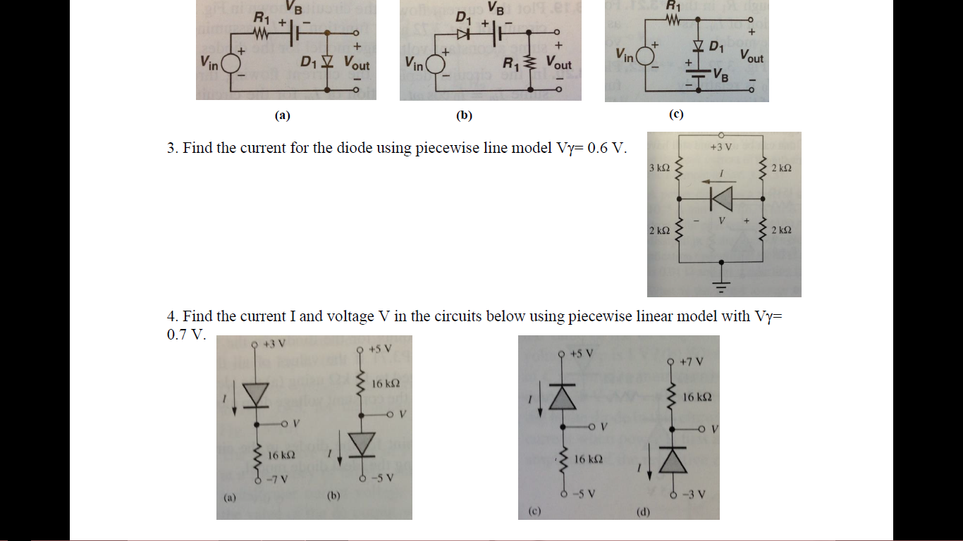 Solved Find the current for the diode using piecewise line | Chegg.com