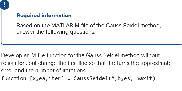 Solved Required information Based on the MATLAB M-file of | Chegg.com
