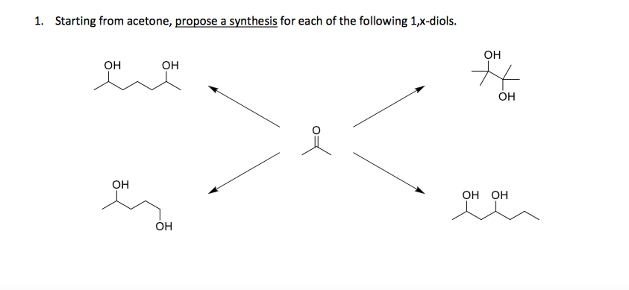 Starting from acetone, propose a synthesis for each | Chegg.com