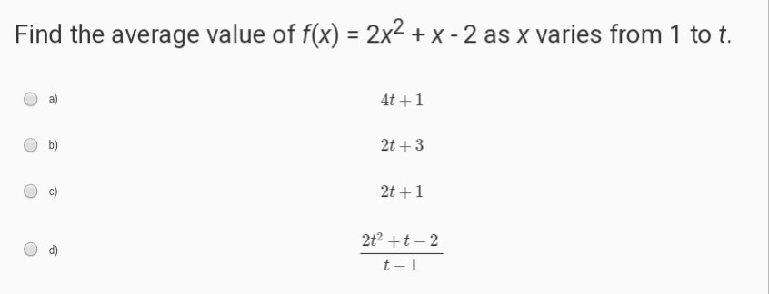 Solved Find the average value of f(x) - 2x2 +x -2 as x | Chegg.com
