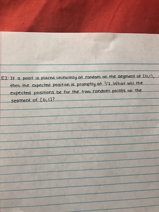 Solved If a point is placed uniformly at random, on the | Chegg.com