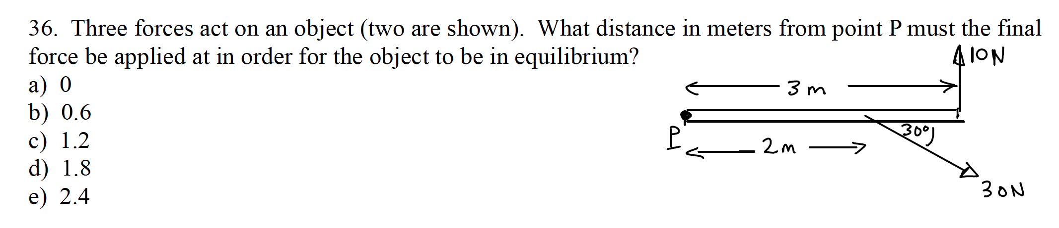 Solved Three Forces Act On An Object Two Are Shown What