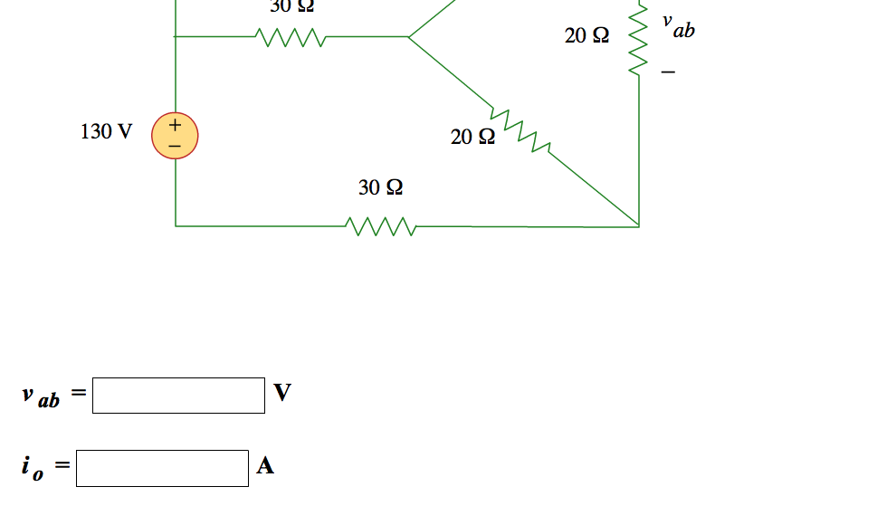 Solved Use mesh analysis to find v ab and io in the circuit | Chegg.com
