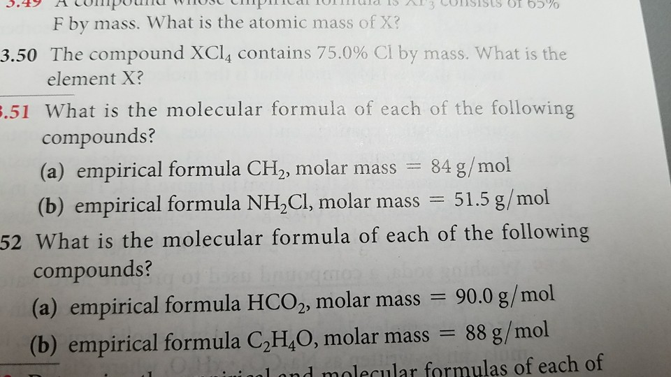 Solved What is the molecular formula of each of the | Chegg.com