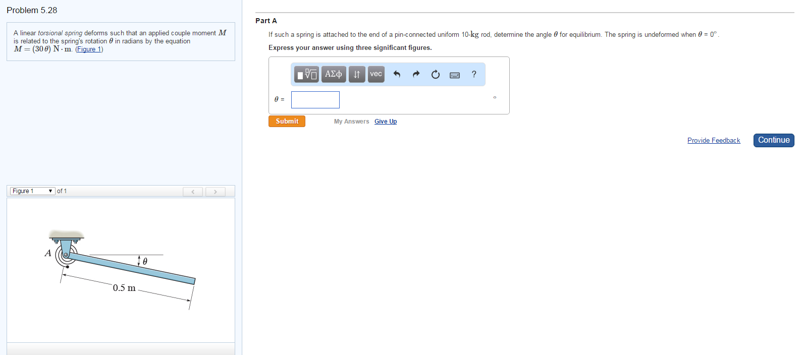 A linear torsional spring deforms such that an | Chegg.com